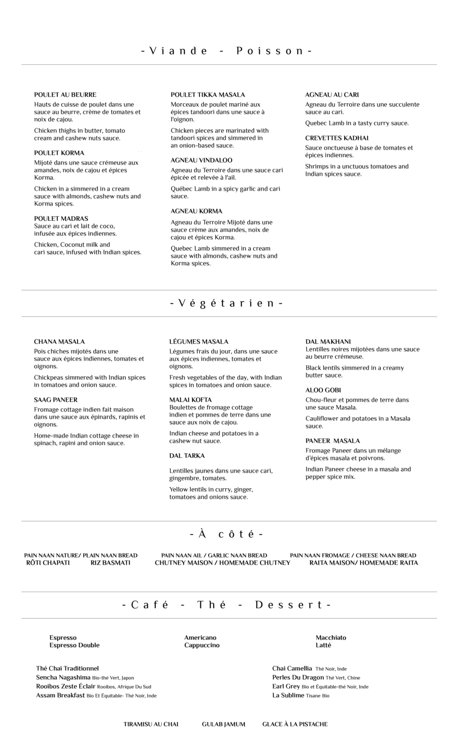 Falcon Restaurant Menu - Savour our Exquisite Dine-In Options